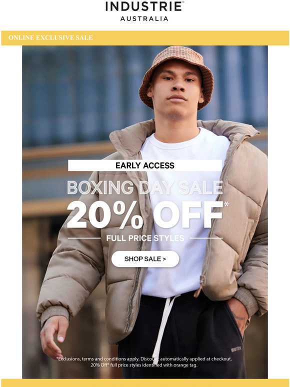 Industrie Clothing: Online Exclusive Boxing Day | Early Access | Milled
