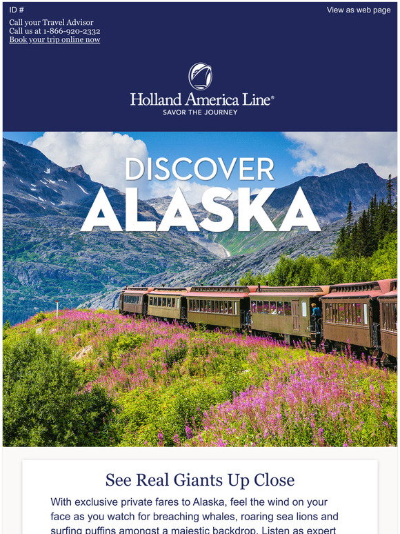 Holland America Line: #1 in Glacier Bay: Cruise from $429 with Private ...