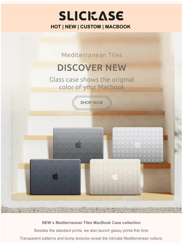 Slick Case: 【NEW】Glassy Mediterranean Tiles Case collection | Milled
