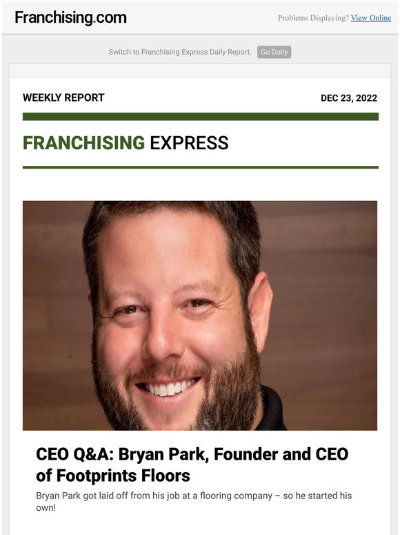 Franchising: CEO Q&A: Bryan Park, Founder and CEO of Footprints Floors ...