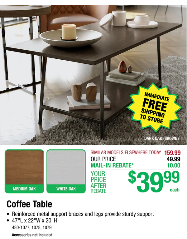 Menards: Coffee Tables Under $40! | Milled