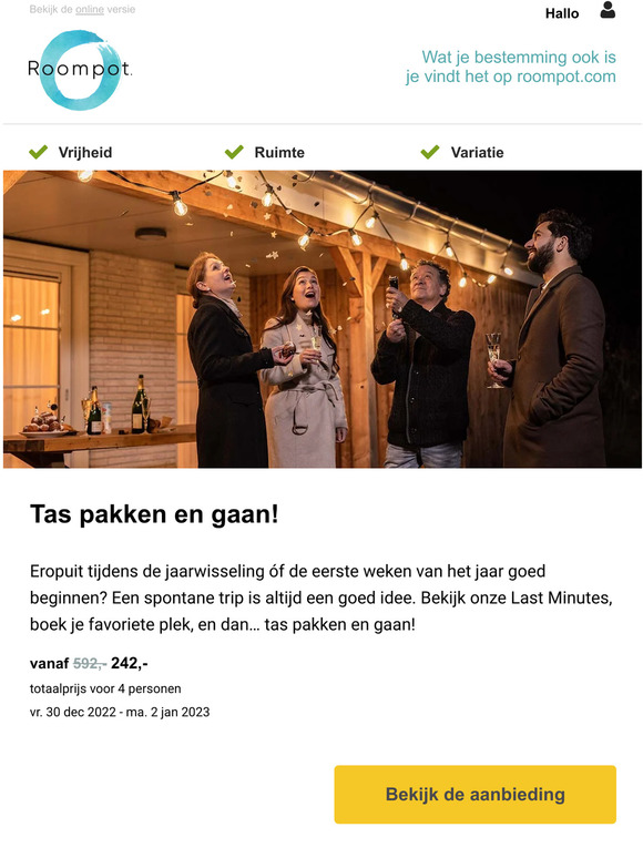 Roompot Vakanties: Spelletjes spelen, samen eten en het jaar feestelijk ...