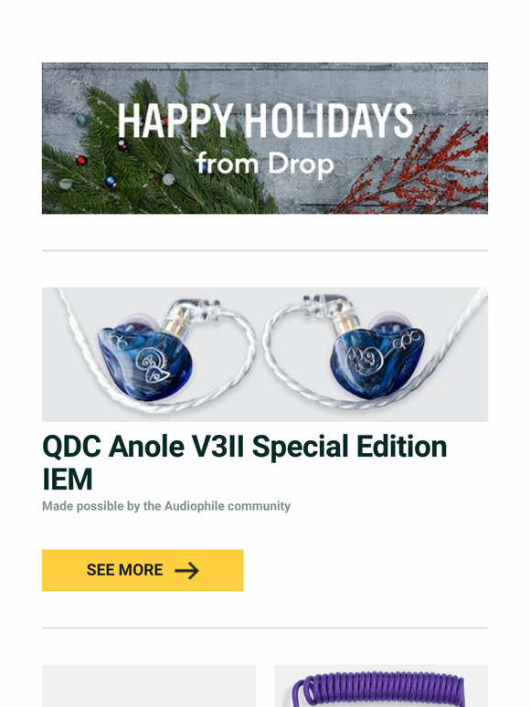 Drop: QDC Anole V3II Special Edition IEM, Bravo Audio SP1 12AU7 Class A Tube Stereo Amplifier ...