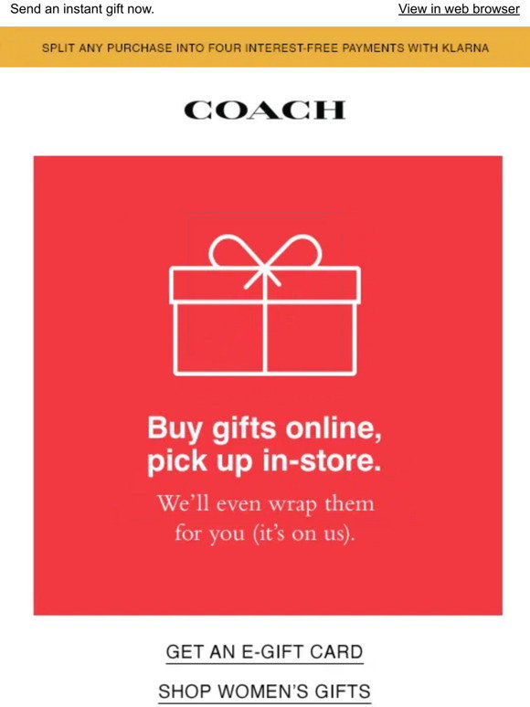 Coach: We've got you covered with last-minute presents. | Milled