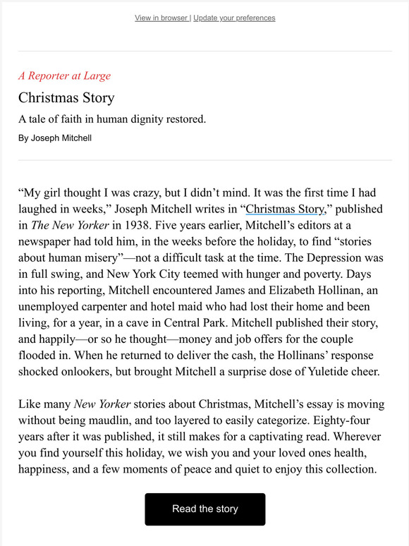 The New Yorker: Joseph Mitchell’s “Christmas Story” | Milled
