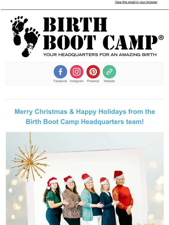 Birth Boot Camp: Merry Christmas & Happy Holidays! 🎄 | Milled