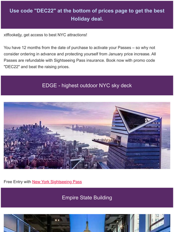 Sightseeing Pass: Happy Holidays - Save extra with Dec22 code | Milled