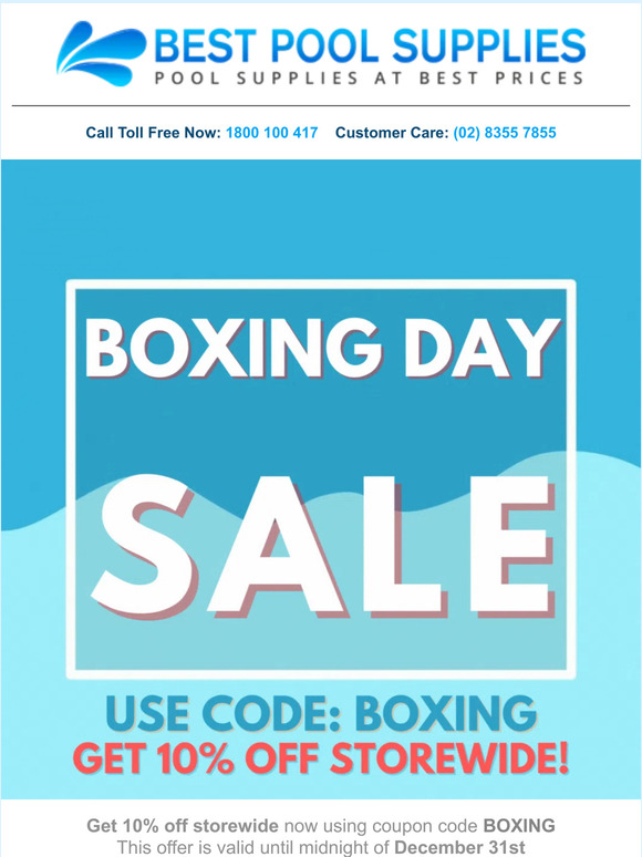 Best Pool Supplies: Boxing Day Special🎁10% Off Storewide | Milled