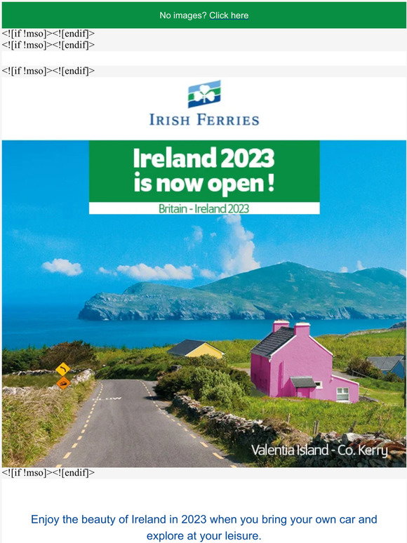 Irish Ferries: Sail away to Ireland in 2023 - bookings now open | Milled
