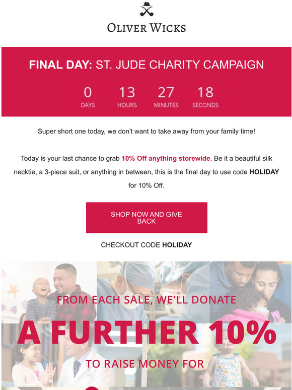 Oliver Wicks - Men's Custom Suits: St. Jude Charity Fundraiser Closing ...