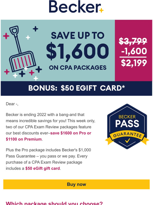 Becker: Get ready. Get set. Go on our best CPA prices of the year! | Milled