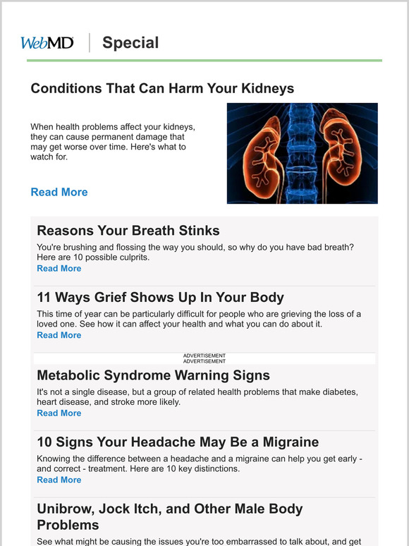 WebMD: Conditions That Can Harm Your Kidneys | Milled