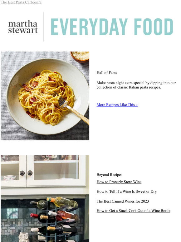 Martha Stewart: 15 Classic Italian Pasta Recipes Everyone Should Know ...