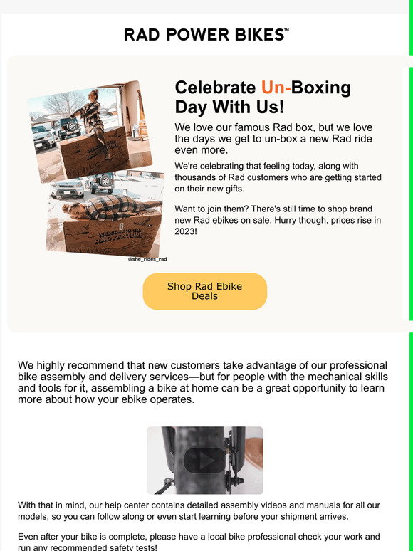 Rad Power Bikes: The Best Day of the Year: Un-Boxing Day! | Milled