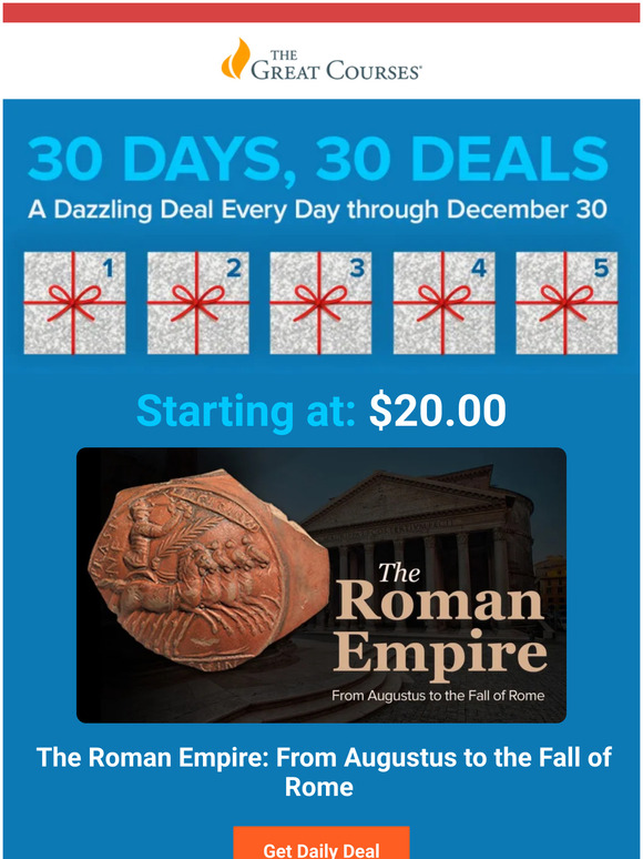The Great Courses: Deal of the Day - The Roman Empire: From Augustus to ...