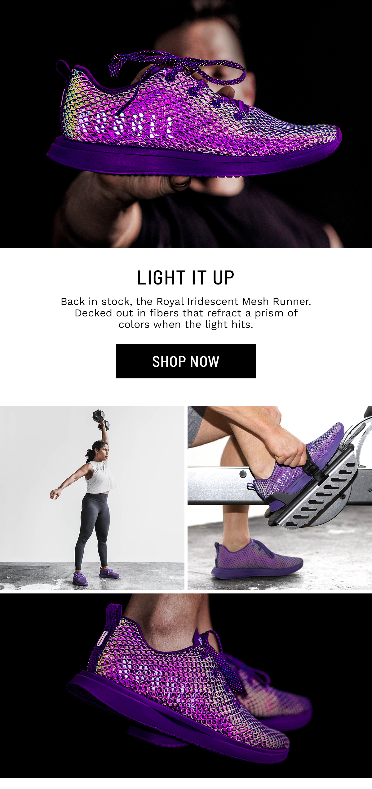 NOBULL: The Royal Iridescent Mesh Runner, back in stock. | Milled