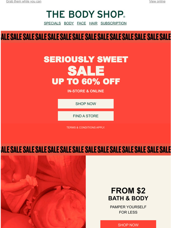 The Body Shop: Sale 60% off In-store & Online 🙌 | Milled