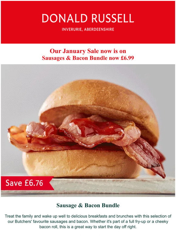 Donald Russell: Big breakfast bundle now £6.99 😋 | Milled