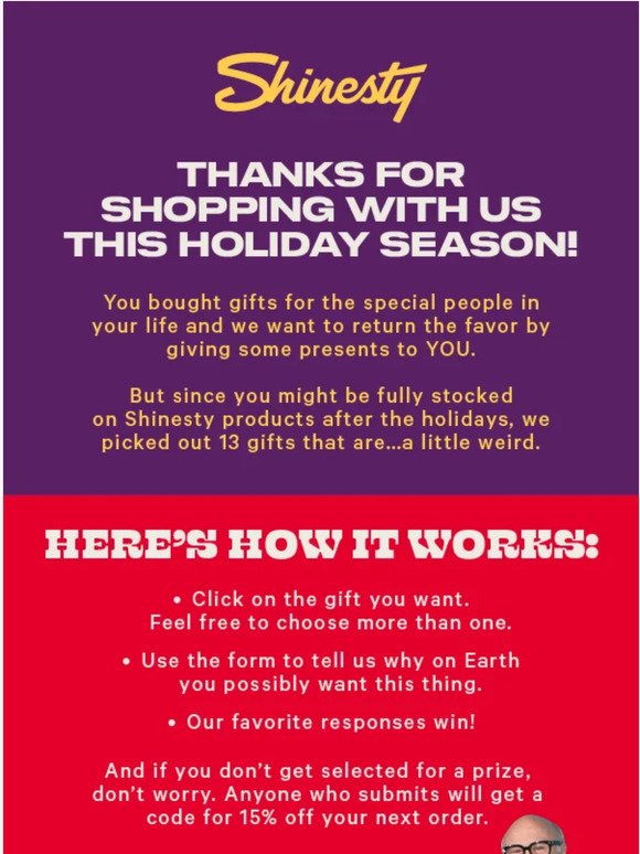 Shinesty: We’re Re-Gifting Our Weird Xmas Presents. Want One? | Milled