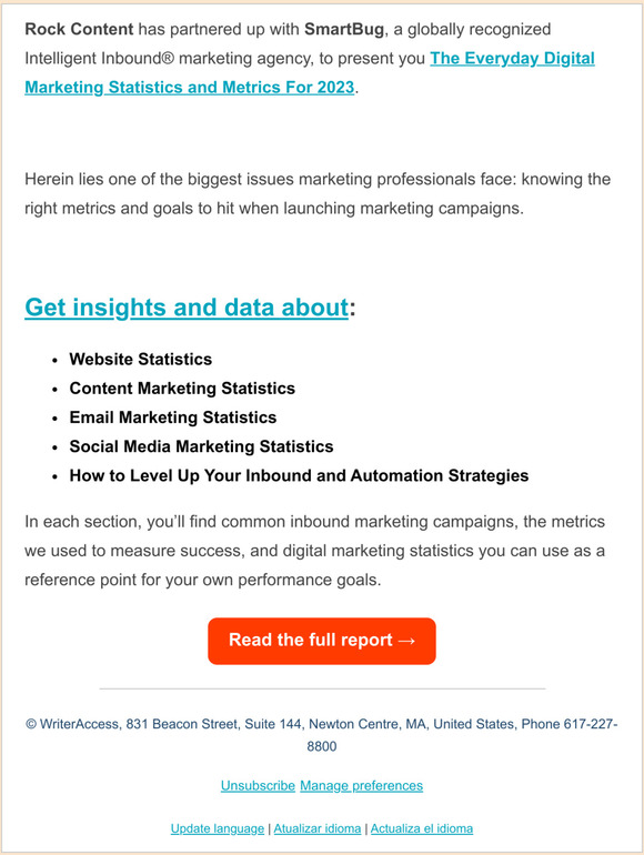 WriterAccess: [REPORT STUDY] Digital Marketing Statistics and Metrics For 2023 | Milled