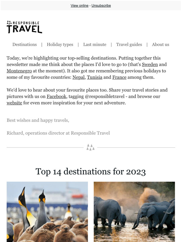 Responsible Travel: —: Our top destinations for 2023 | Milled