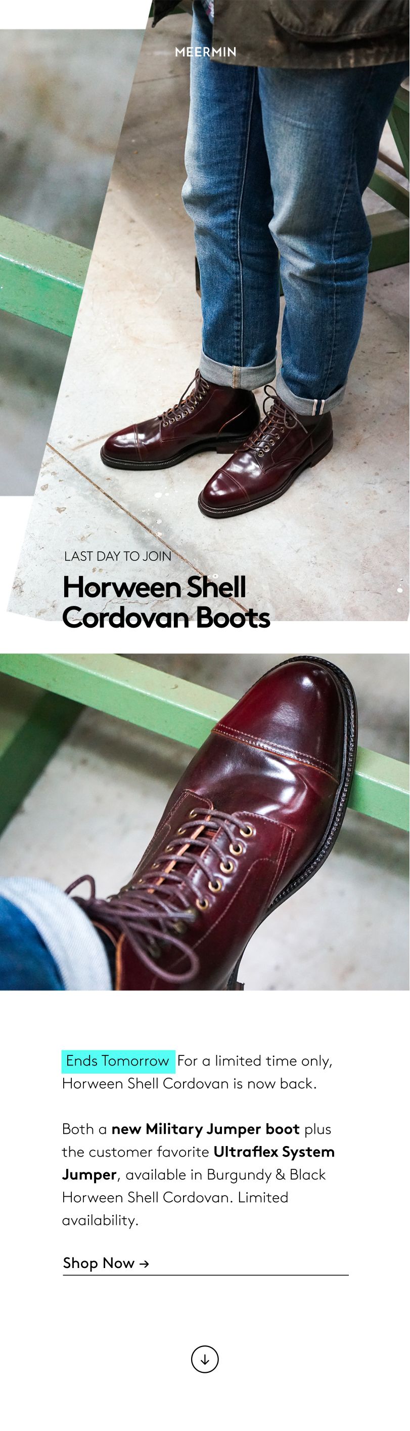 Meermin Shoes: Last Hours to Join: Horween Shell Cordovan Boots | Milled