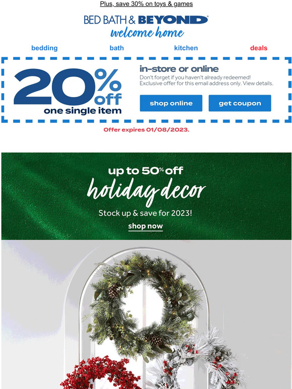 Bed Bath & Beyond: Up to 50% off holiday decor (and ways to store it ...