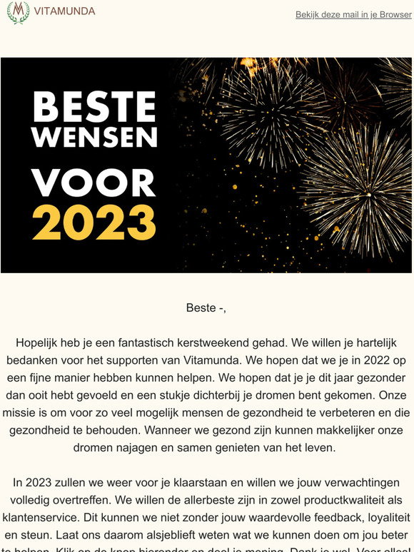 Vitamunda: —, alvast de beste wensen voor 2023! | Milled