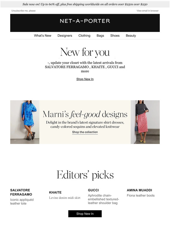 Net-A-Porter Email Newsletters: Shop Sales, Discounts, and Coupon Codes