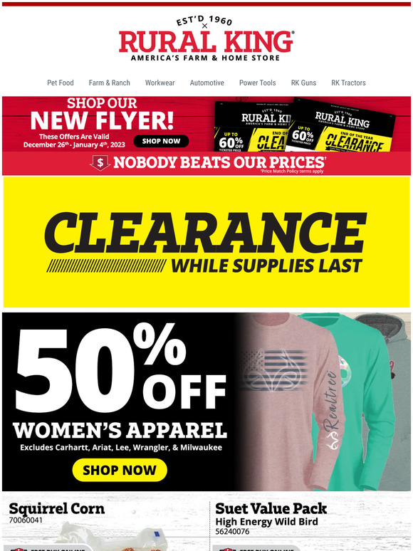 Rural King.com: SAVE Now With Prices That Can't Be Beat! 50% Off Women ...