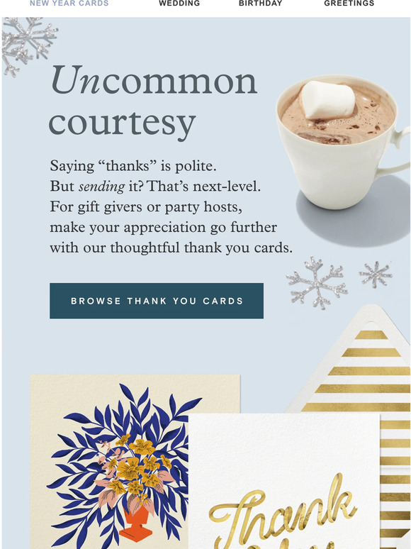 Paperless Post: Reminder: It's time to send out your thank you notes ...