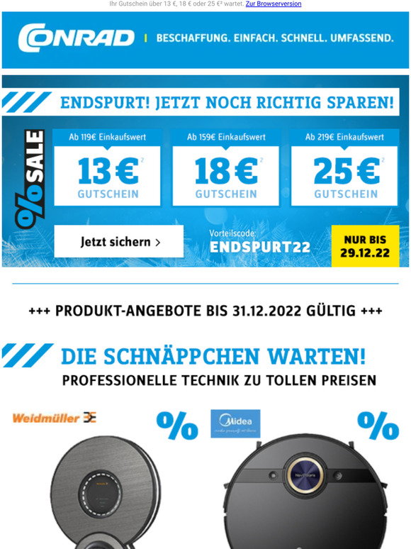 Conrad: 💸 Jahres-Endspurt: Jetzt Gutschein² einlösen und richtig sparen ...