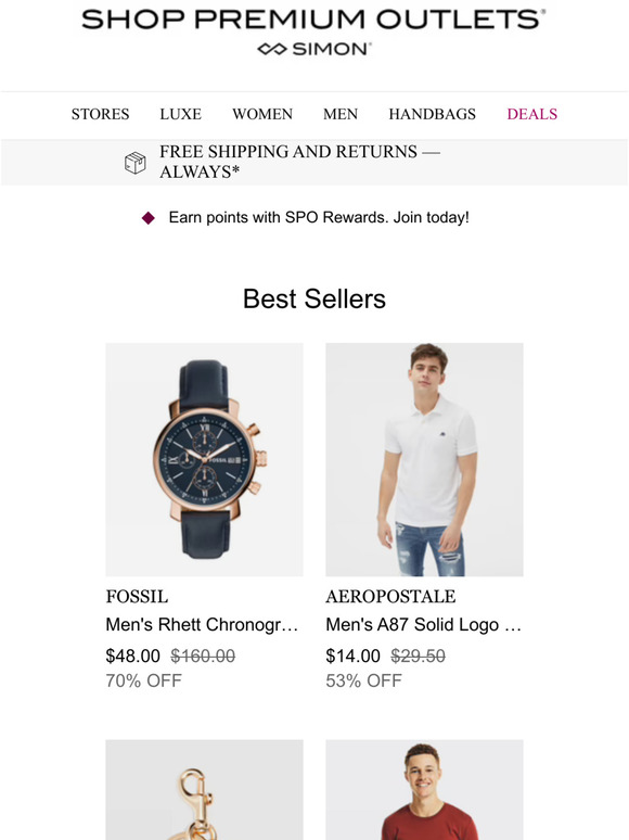 Shop Premium Outlets: Fossil Men's Rhett Chronograph, Rose Gold-Tone ...
