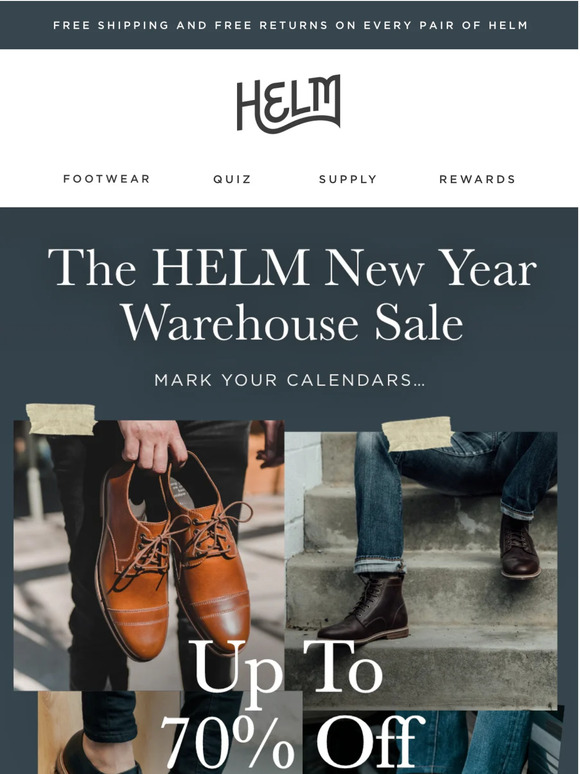 Helm : COMING SOON: Warehouse Sale | Milled
