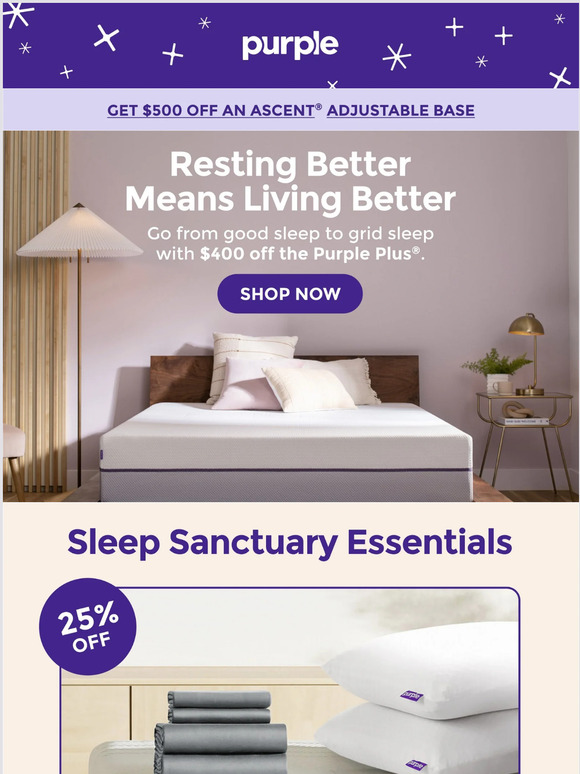 Purple: Start the new year with $400 off the Purple Plus. | Milled