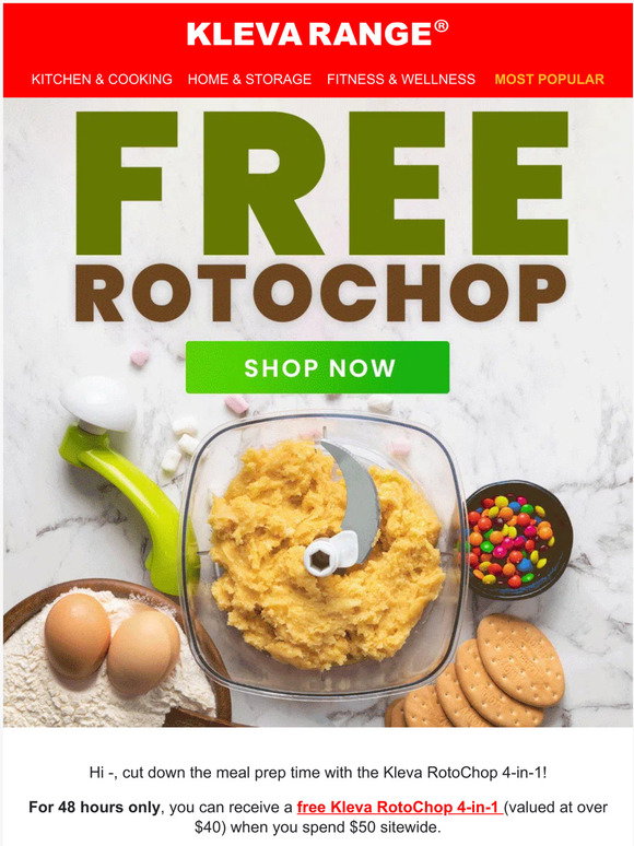 Kleva Range: 🔪 Get a Free RotoChop - Limited Time Only! | Milled