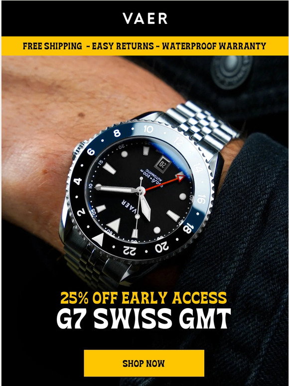 Vaer Watches: All-New G7 GMT: Ceramic, Date, Lume Upgrade | Milled