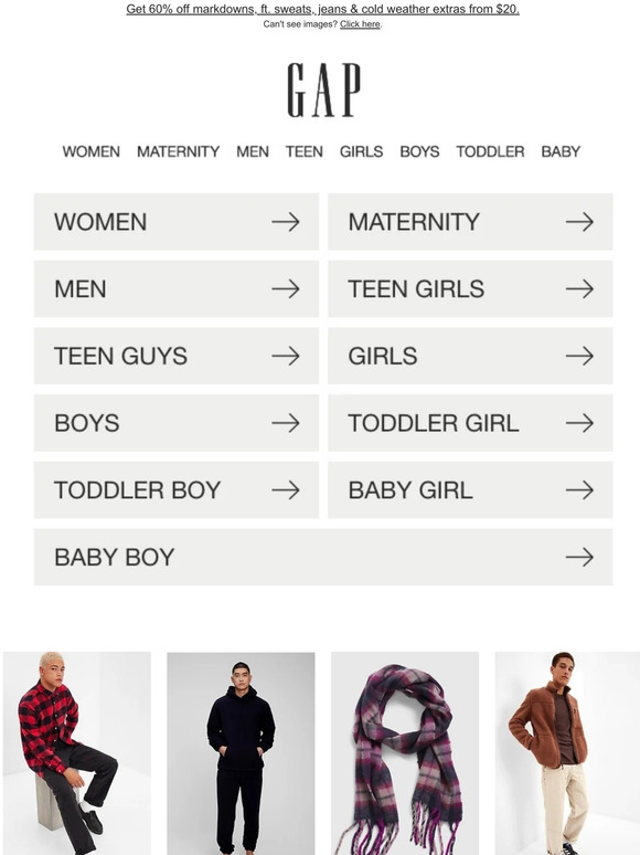 Gap: Congrats: your code for 60% OFF these faves is right here | Milled