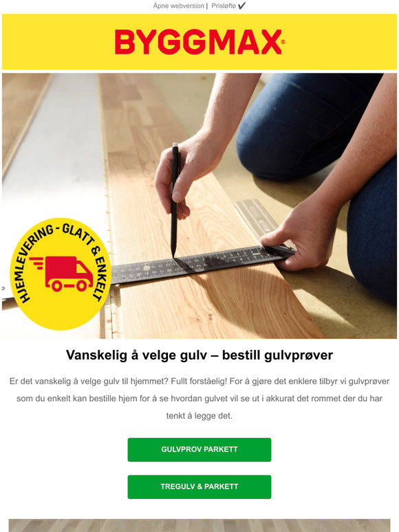 Byggmax: Vanskelig å velge gulv? Bestill gulvprøver og test hjemme | Milled