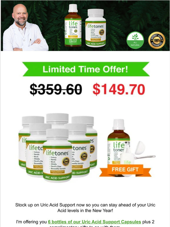 Lifetones: Stay Ahead of your Uric Acid Levels in 2023 | Milled