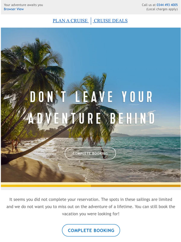 Royal Caribbean: (1) Pending item - complete your reservation | Milled