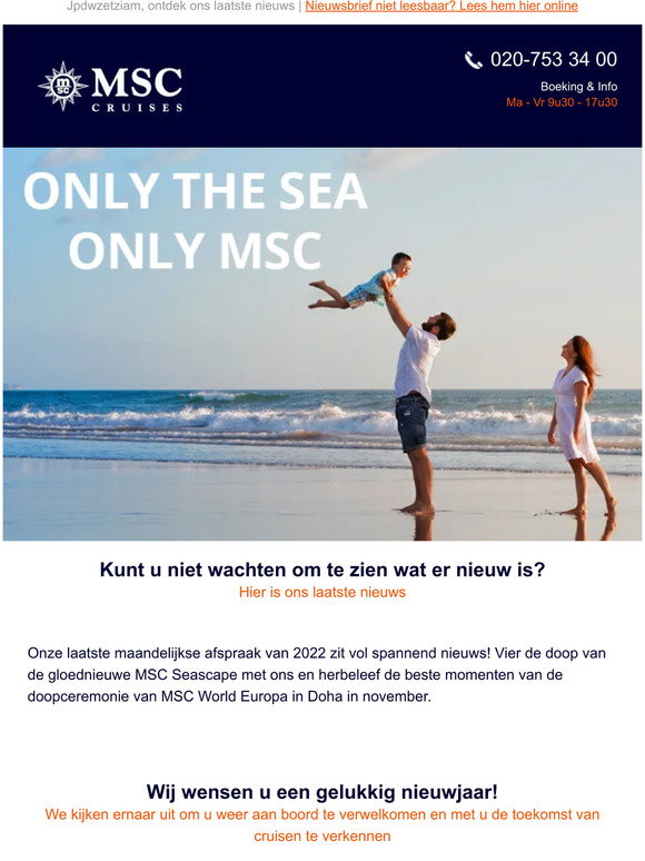 MSC Cruises: Onze laatste maandelijkse afspraak van 2022 zit vol ...