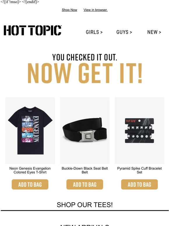 Hot Topic: Don't miss out. Time to add that merch to your cart. | Milled