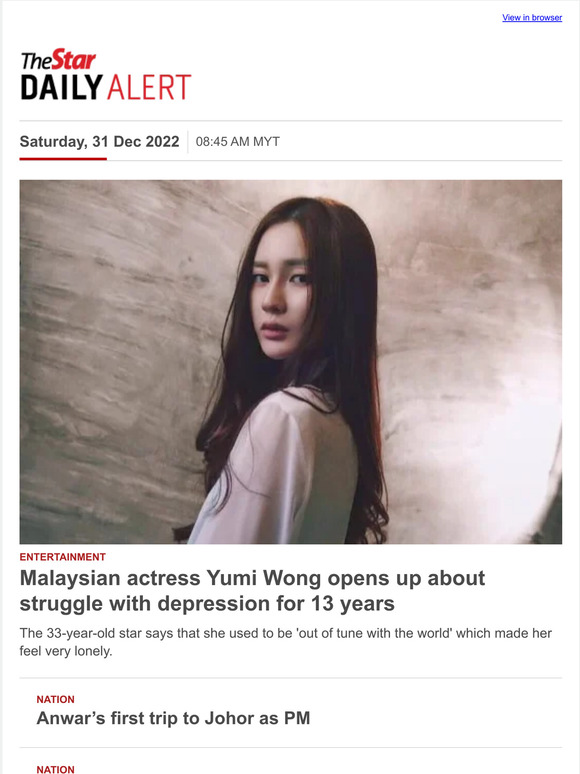 The Star: Malaysian actress Yumi Wong opens up about struggle with depression for 13 years ...
