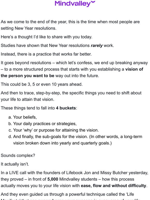 Mindvalley: [Replay] Create Your Life Manifesto for 2023 and Beyond ...