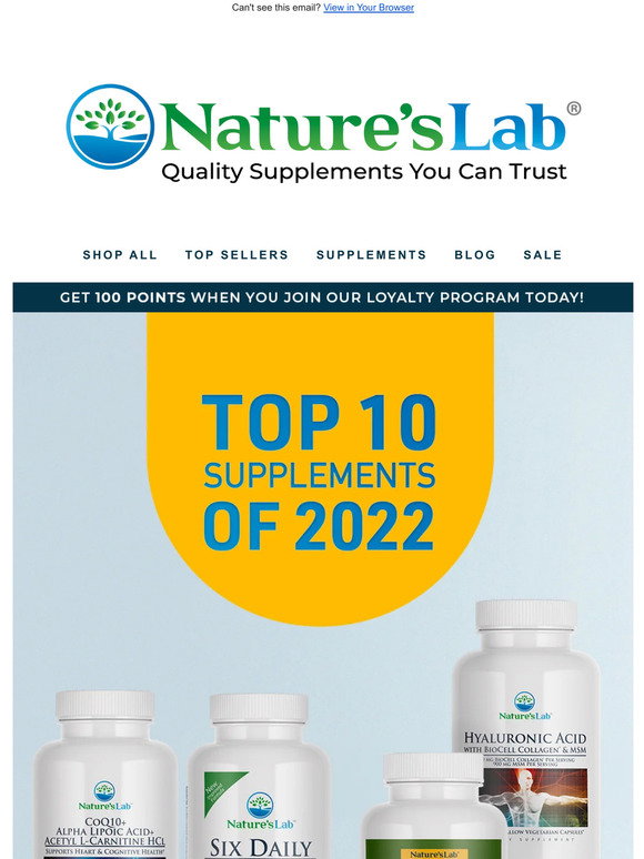 Nature's Lab: 🏆 Your Top 10 Supplements of 2022 | Milled