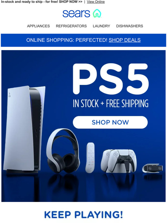 Sears: Get In the Game! PS5s Ship for Free | Milled