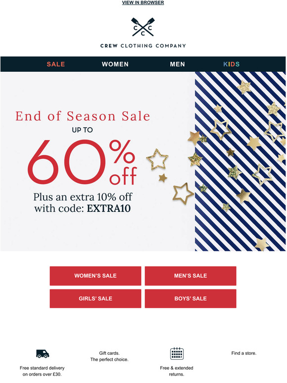 Crew Clothing: Just for you: an EXTRA 10% OFF sale | Milled