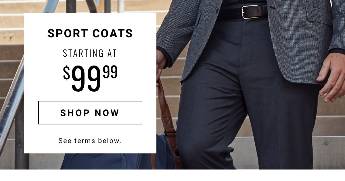 Men's Wearhouse: STARTS NOW: Sport coats starting at $99.99 during our ...