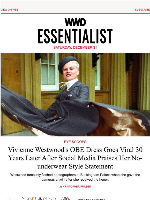 Women's Wear Daily: Vivienne Westwood's OBE Dress Goes Viral 30 Years ...